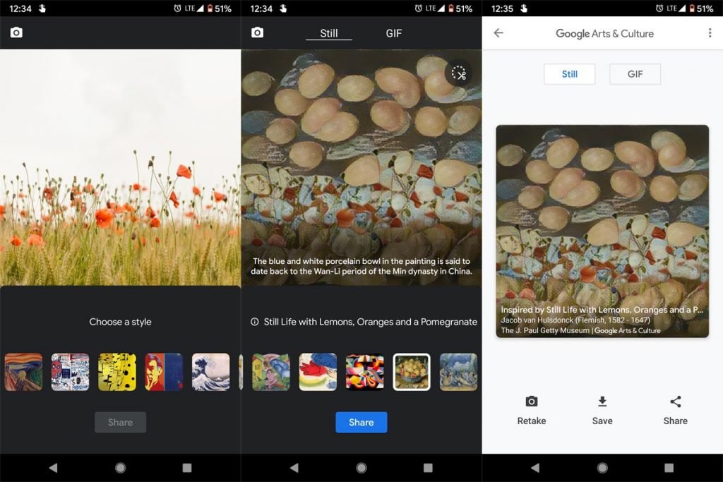 Google Art Transfer feature- Available Styles and How to Use? - Android ...