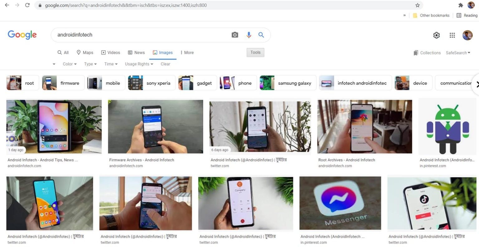 How to do Custom Size Image Search in Google? - Android Infotech