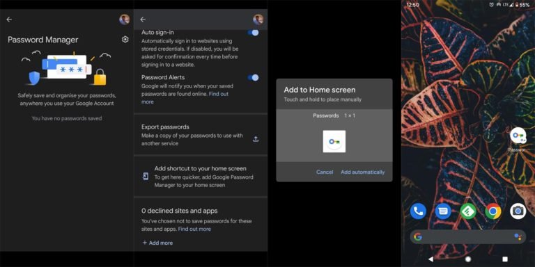 How to Add Google Password Manager Shortcut to Android Home Screen ...
